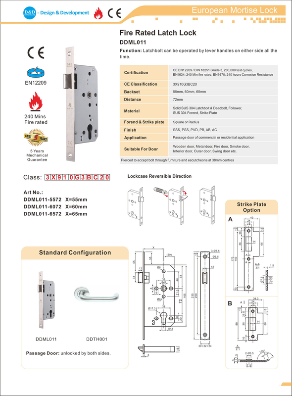 CE Fire Rate Latch Lock-DDML011 from China manufacturer - D&D HARDWARE