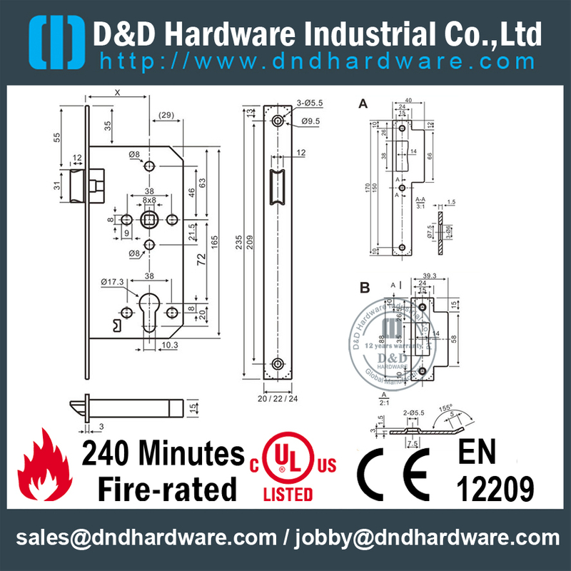 CE Fire Rate Latch Lock-DDML011 from China manufacturer - D&D HARDWARE