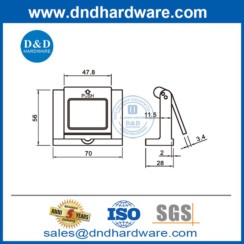 Security Swing Bar SS304 Anti-kick Safety Door Protector Guard ...