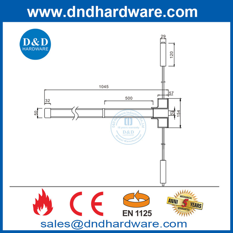 CE Fire Rated Exterior Fire Door Panic Device Panic Exit Hardware Push ...
