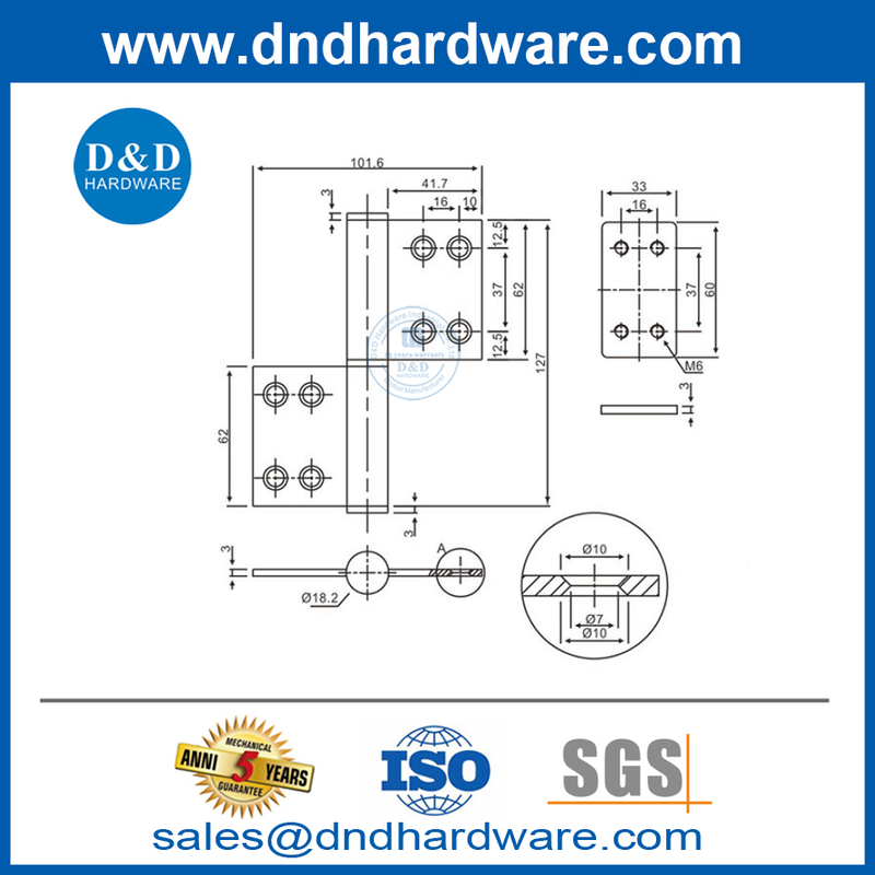 Steel Zinc Plate Flag Door Hinge Reinforcement Plate for Heavy Door ...