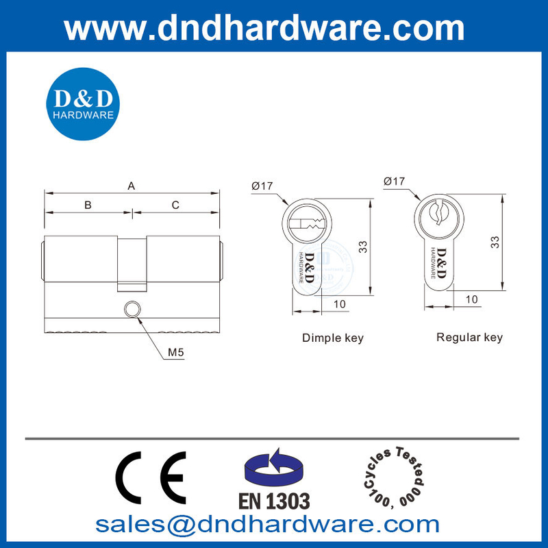 BS EN1303 Satin Nickel Door Lock Cylinder Mortise Door Lock Brass ...