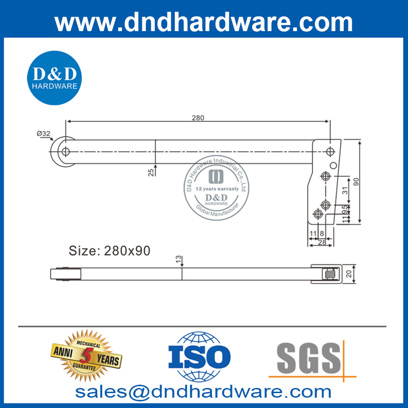 Stainless Steel Universal Double Door Coordinator Device- DDDR002-B ...