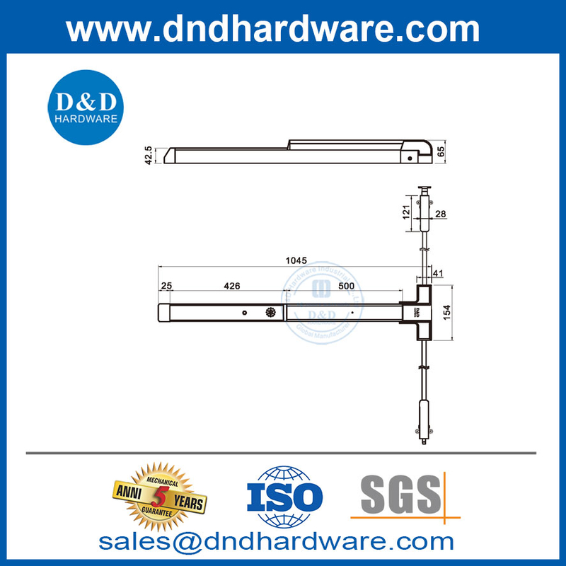 Commercial Door Steel Emergency Exit Panic Bar with Alarm-DDPD030 from ...