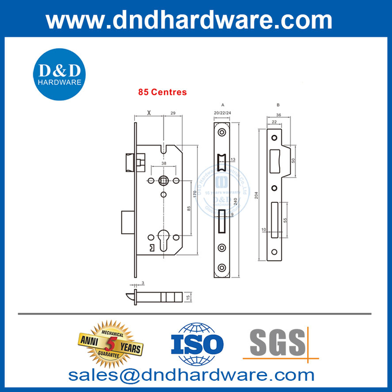 Stainless Steel Sash Lock Commercial Mortise Locks for Entrance Door ...
